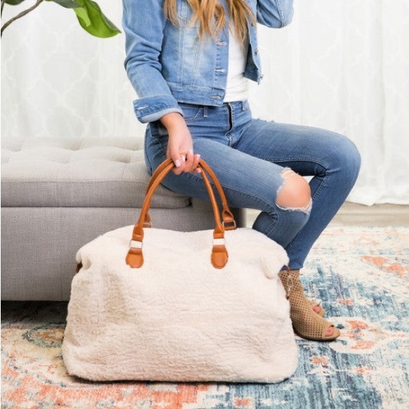 Bags | Sherpa Weekender Bag Soft Travel Getaway Tote | Poshmark